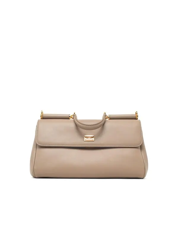 Dolce & Gabbana My Sicily' Medium Bag In Beige Leather - Cream