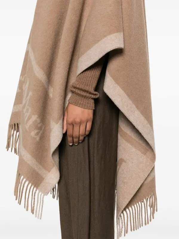 Max Mara 2424736051600 Poncho Logo Jacquard