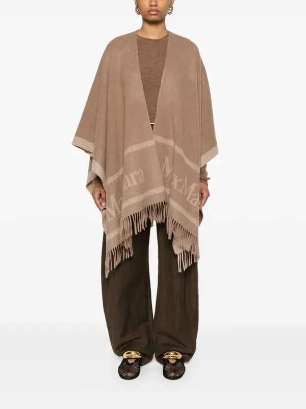 Max Mara 2424736051600 Poncho Logo Jacquard