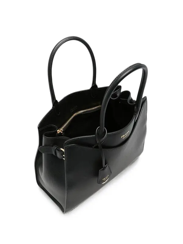 Prada Borsa A Mano Prelude Large In Pelle - Black