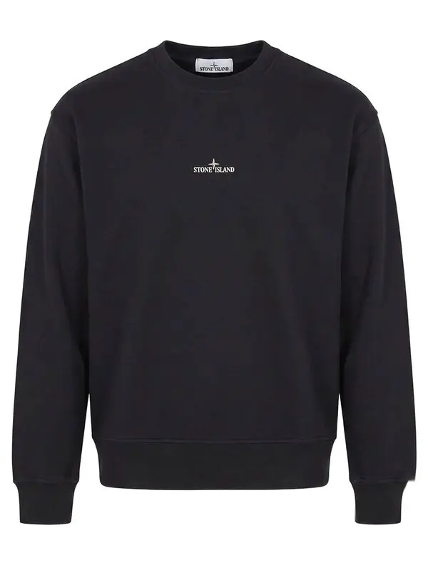 Stone Island Oversized-fit Crewneck Sweatshirt With `blurred Compass` Print