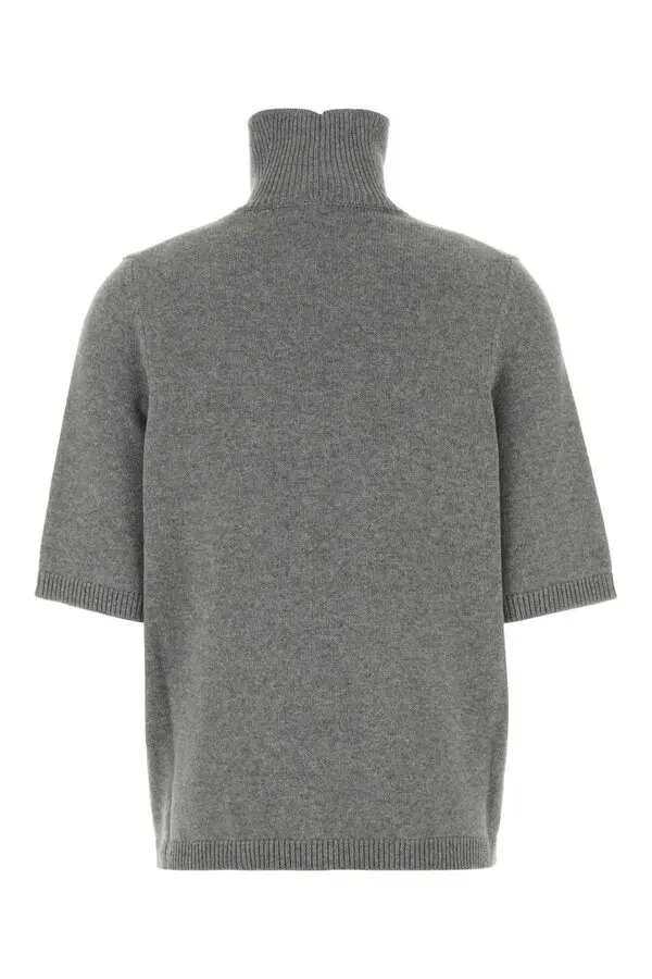 Alaïa Grey Stretch Cashmere Blend Sweater
