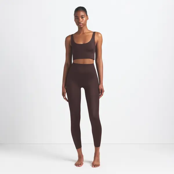 Nike Skims Satin Shine High-waisted Bonded 26" Leggings - Brown