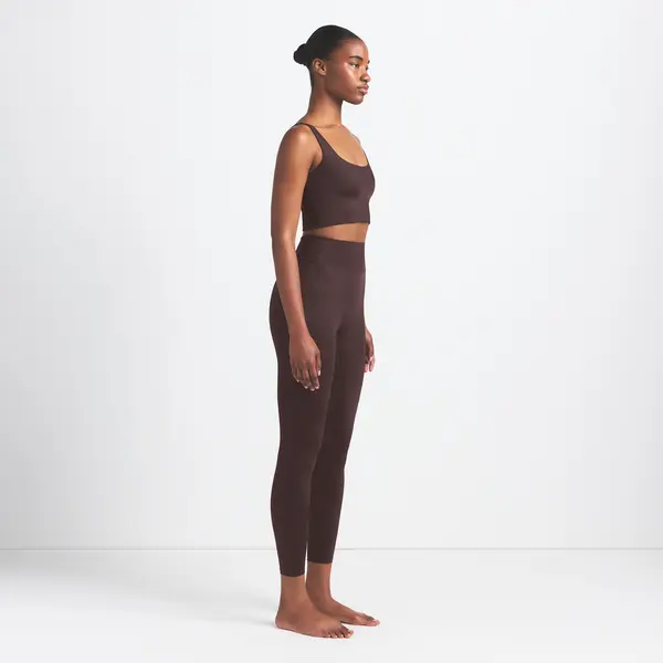 Nike Skims Satin Shine High-waisted Bonded 26" Leggings - Brown