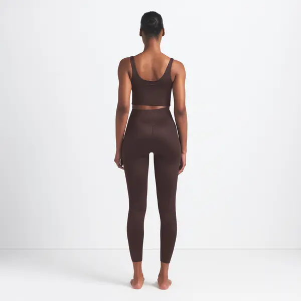 Nike Skims Satin Shine High-waisted Bonded 26" Leggings - Brown