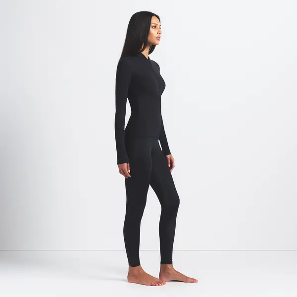 Nike Skims Satin Shine High-waisted Bonded 26" Leggings - Black