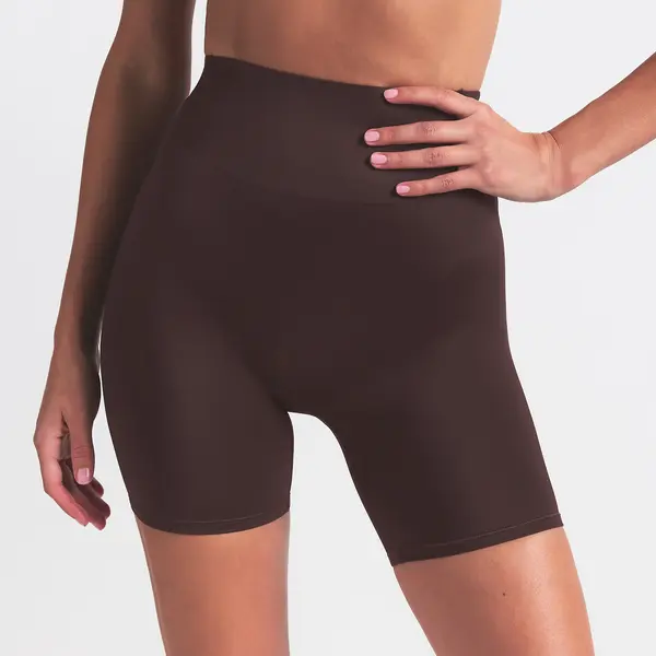 Nike Skims Satin Shine High-waisted 5" Biker Shorts - Brown