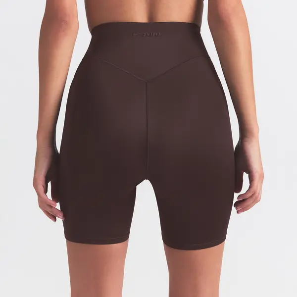 Nike Skims Satin Shine High-waisted 5" Biker Shorts - Brown