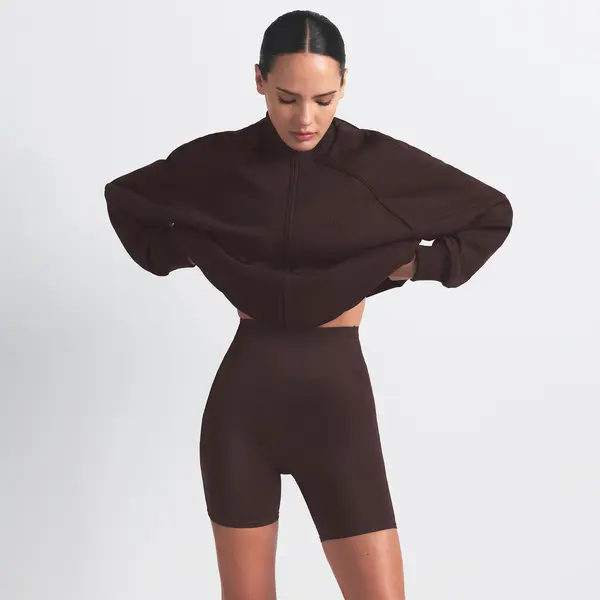 Nike Skims Satin Shine High-waisted 5" Biker Shorts - Brown
