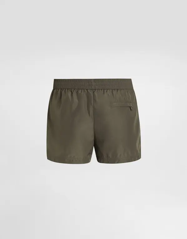 Dolce & Gabbana Canvas Swim Shorts With Logo Detail