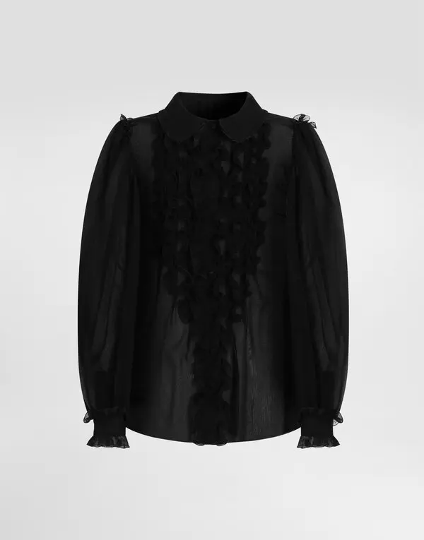 Dolce & Gabbana Chiffon Shirt With Ruffle Detail