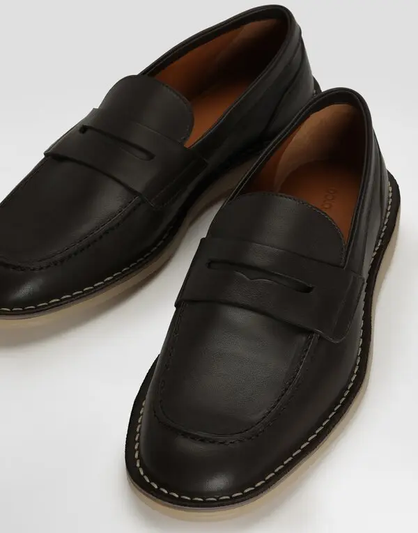 Dolce & Gabbana Calfskin Loafers With Dg Accessory