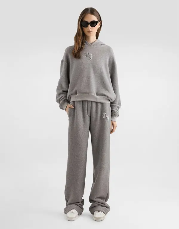 Dolce & Gabbana Fleece Trousers With Patch Embroidery
