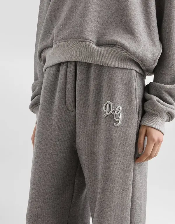 Dolce & Gabbana Fleece Trousers With Patch Embroidery