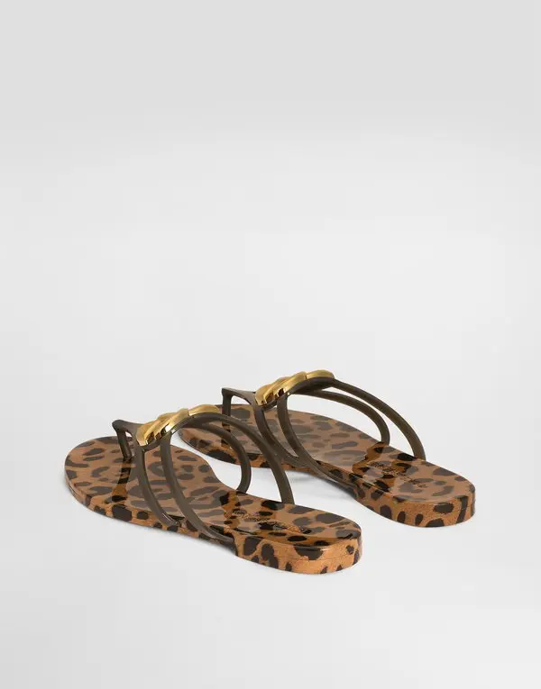Dolce & Gabbana Rubber Beachwear Slides With Logo And Leo