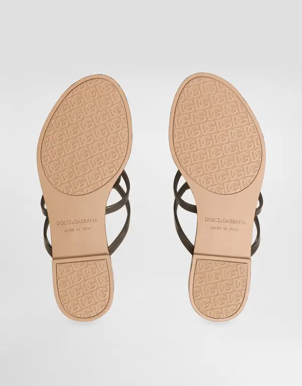 Dolce & Gabbana Rubber Beachwear Slides With Logo And Leo