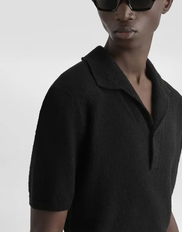 Dolce & Gabbana Cotton Blend Polo Shirt - Black
