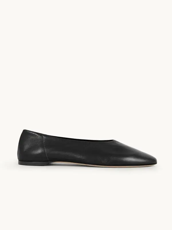 TOTEME Nappa Leather Slip Ballerinas - Black