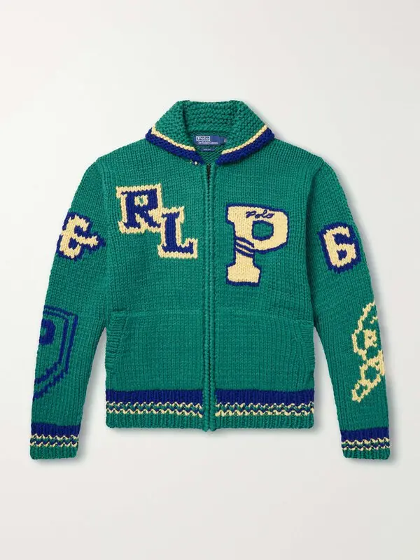 Polo Ralph Lauren Intarsia-knit Wool Zip-up Sweater