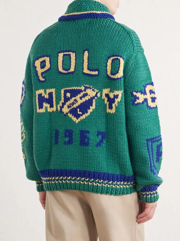 Polo Ralph Lauren Intarsia-knit Wool Zip-up Sweater