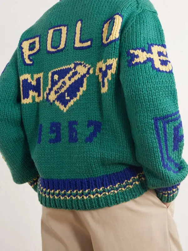 Polo Ralph Lauren Intarsia-knit Wool Zip-up Sweater