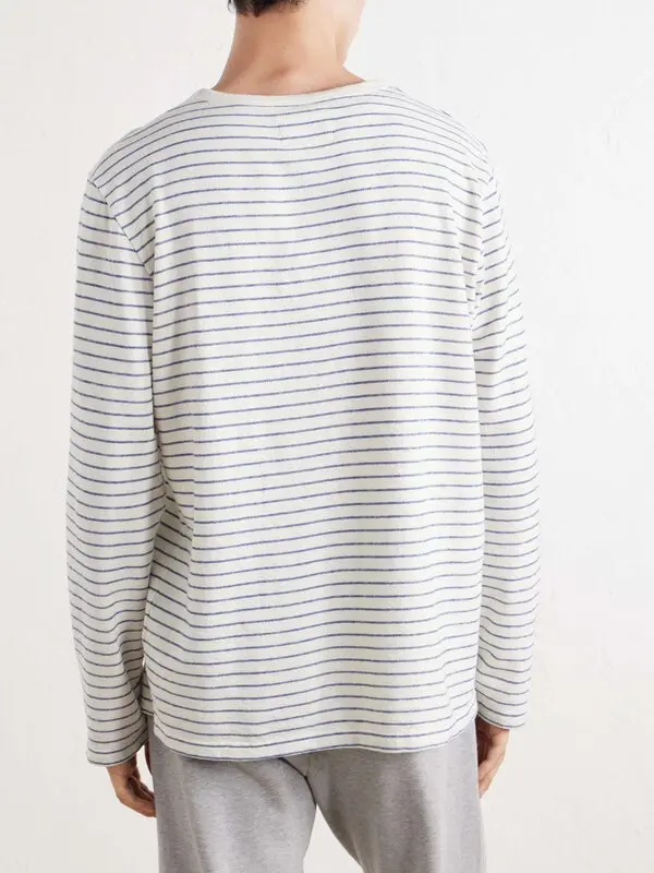 Folk Striped Cotton T-shirt - Ecru