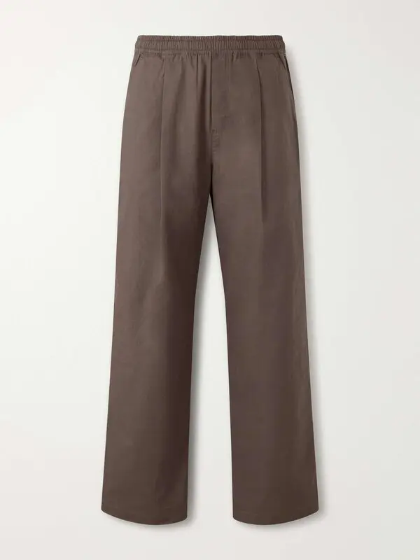 Folk Straight-leg Pleated Cotton-blend Ripstop Trousers