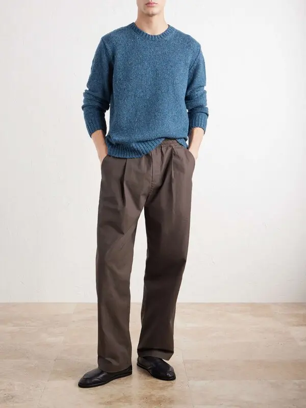 Folk Straight-leg Pleated Cotton-blend Ripstop Trousers