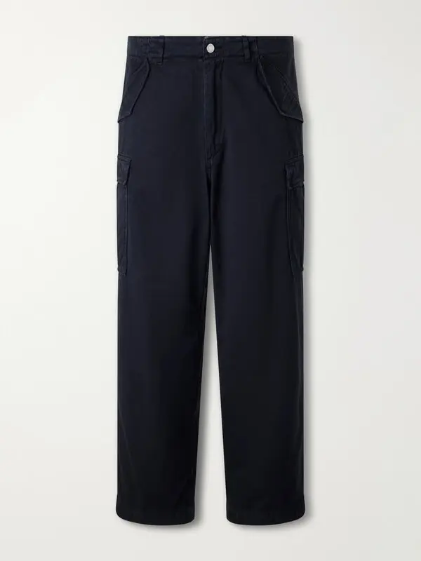 A.PRESSE Cotton Twill Cargo Trousers - Blue