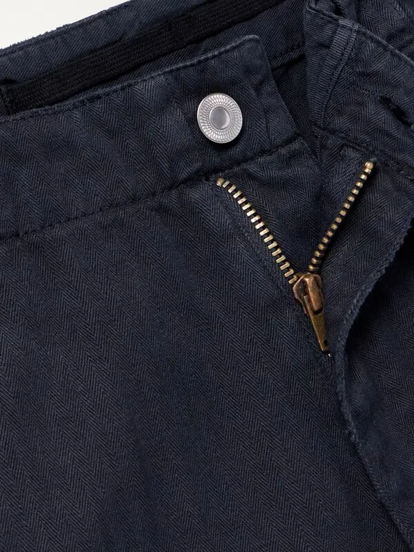 A.PRESSE Cotton Twill Cargo Trousers - Blue