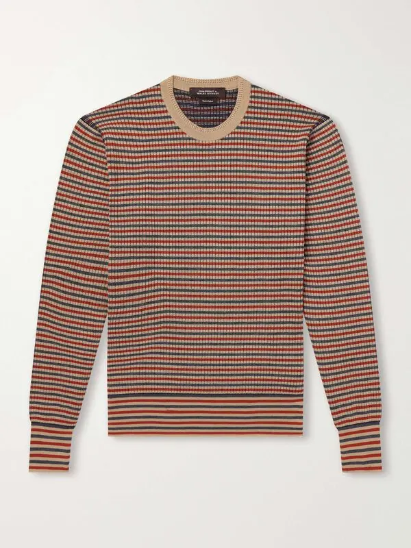 WALES BONNER Chant Striped Merino Wool Sweater