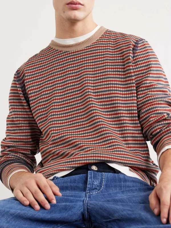 WALES BONNER Chant Striped Merino Wool Sweater