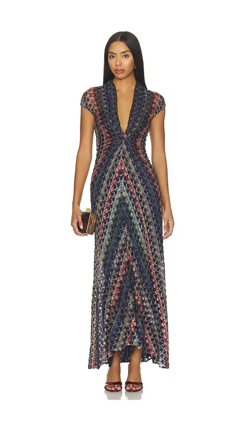 Missoni Long Dress In Navy