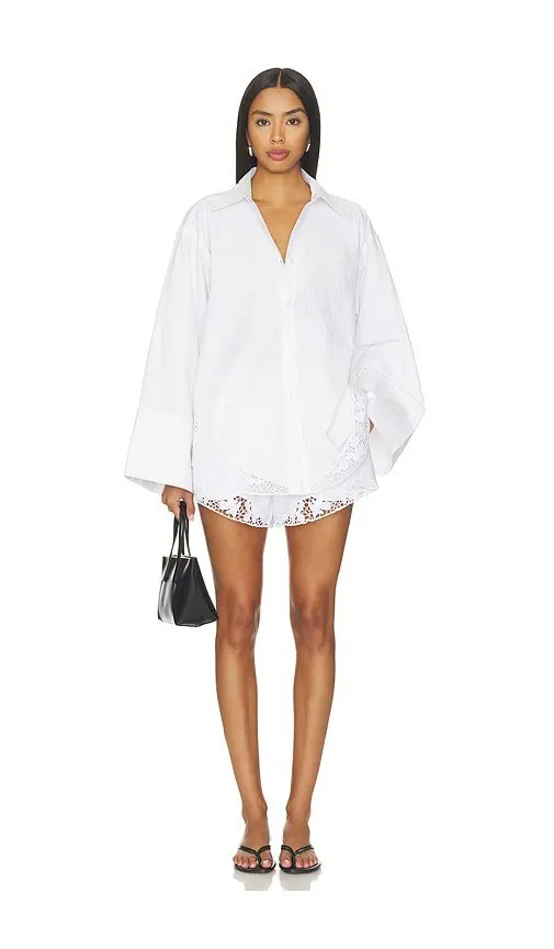 ROTATE BY BIRGER CHRISTENSEN Oversized Shirt In White