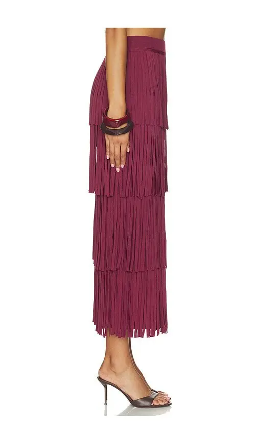 SIMONMILLER Za Za Knit Fringe Skirt - Pomegranate
