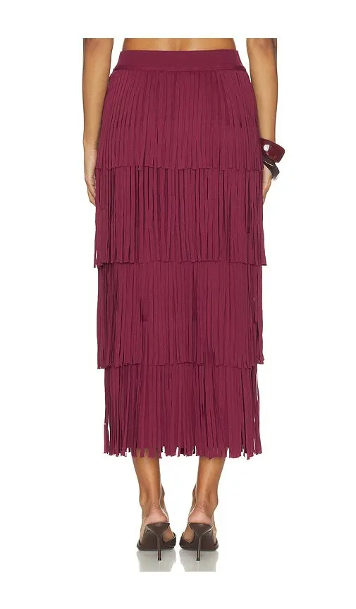 SIMONMILLER Za Za Knit Fringe Skirt - Pomegranate