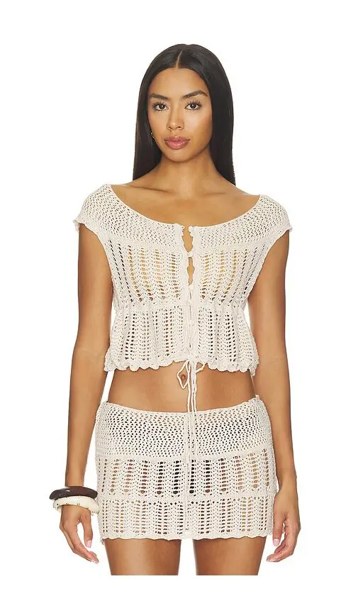 MIRROR PALAIS Sicilia Cropped Knit Top