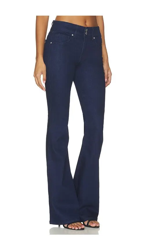 Veronica Beard Mid Rise Skinny Flare Jeans In Blue