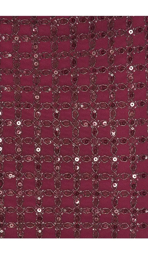 ROTATE BY BIRGER CHRISTENSEN Beaded Maxi Tube Dress In Wine