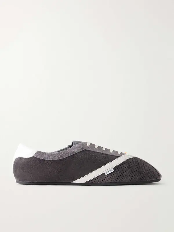 Celine Logo-detailed Suede Sneakers