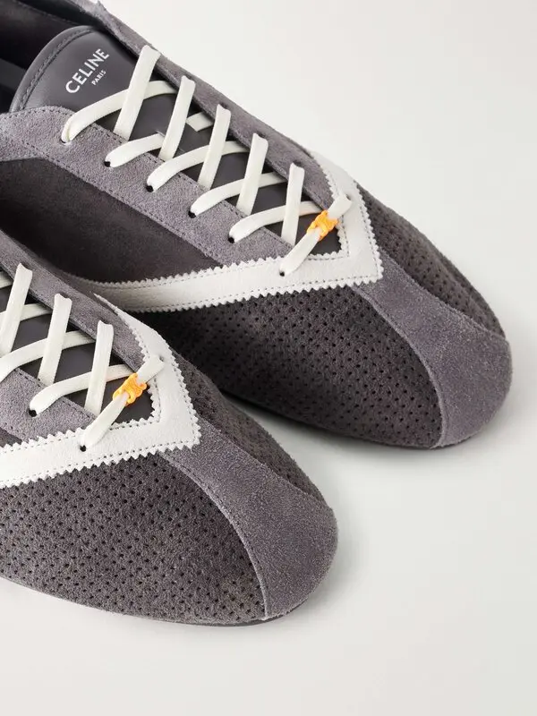 Celine Logo-detailed Suede Sneakers
