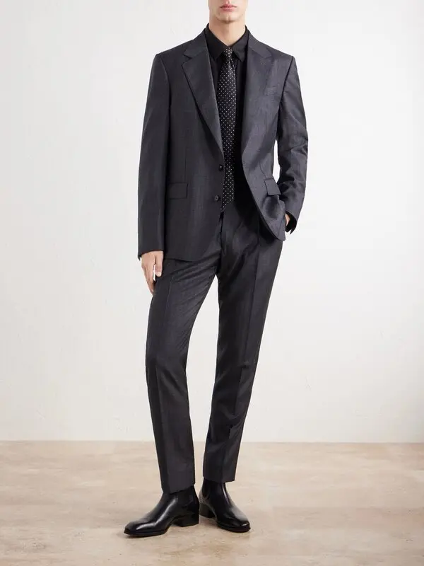 Dolce & Gabbana Pinstriped Virgin Wool Blazer - Gray
