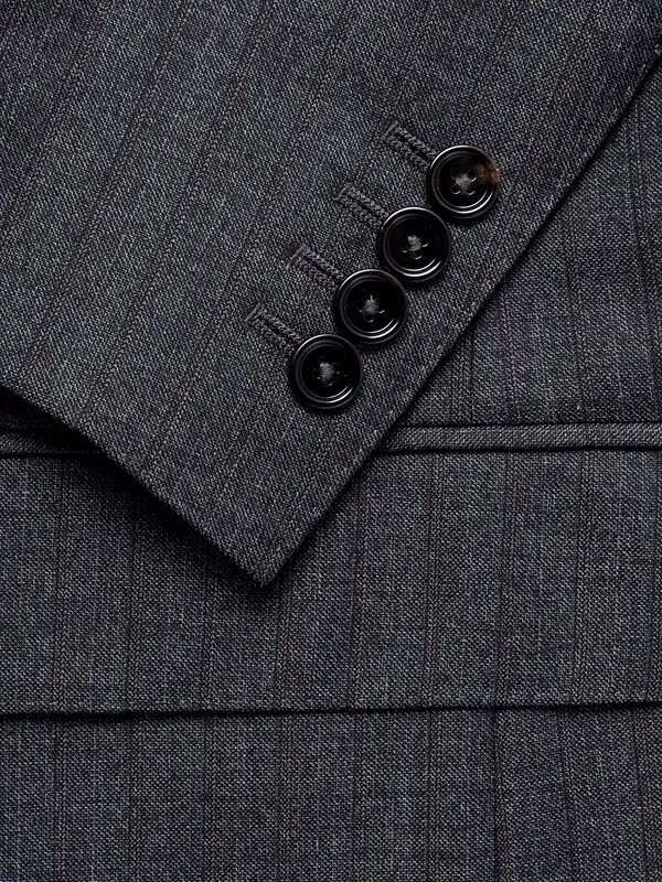 Dolce & Gabbana Pinstriped Virgin Wool Blazer - Gray