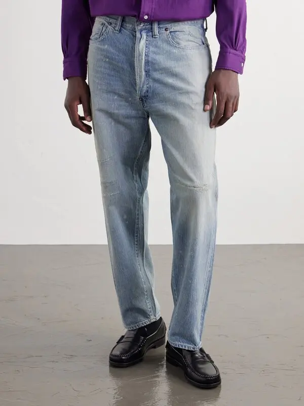 A.PRESSE No. 37 Wide-leg Distressed Jeans