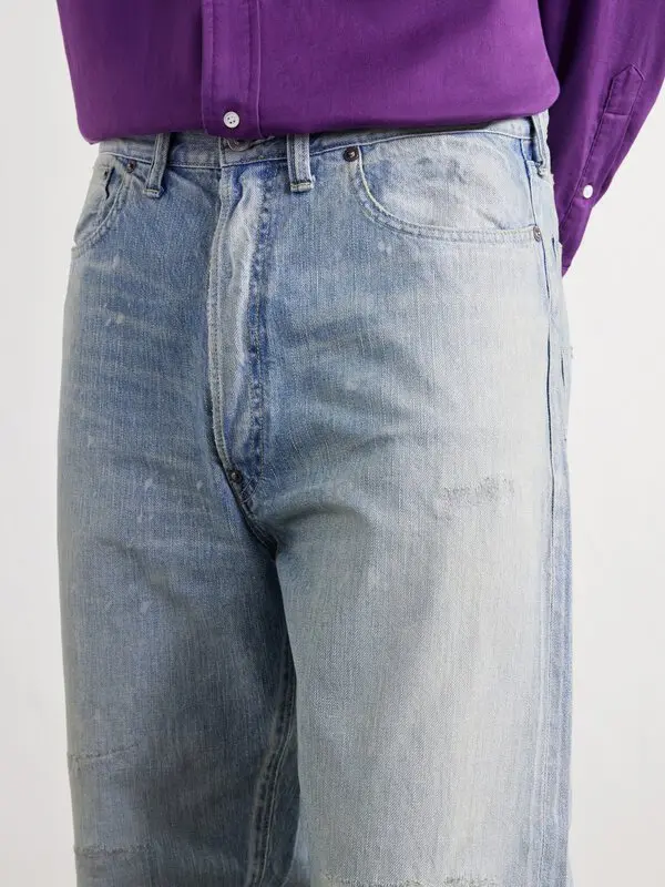 A.PRESSE No. 37 Wide-leg Distressed Jeans