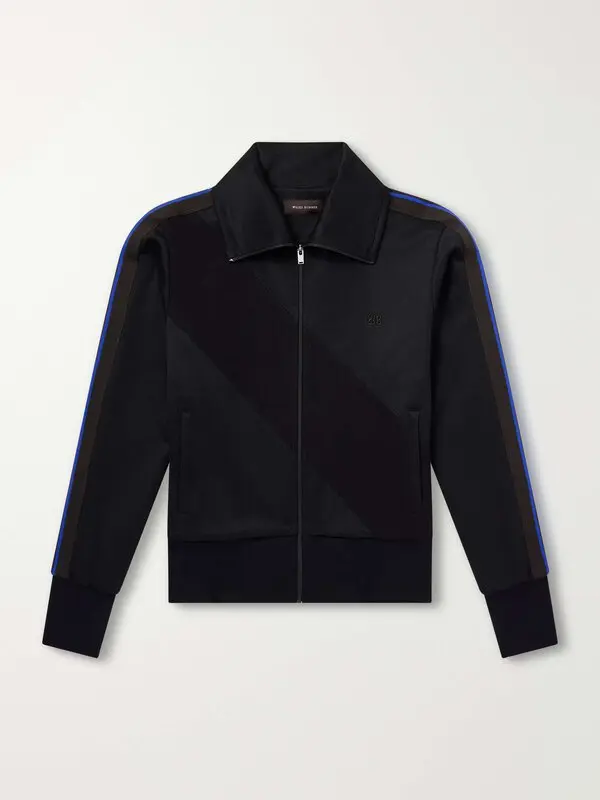 WALES BONNER Logo-embroidered Striped Jersey Track Jacket