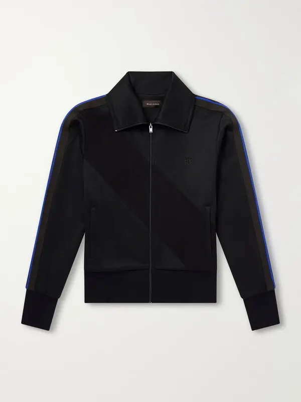 WALES BONNER Logo-embroidered Striped Jersey Track Jacket