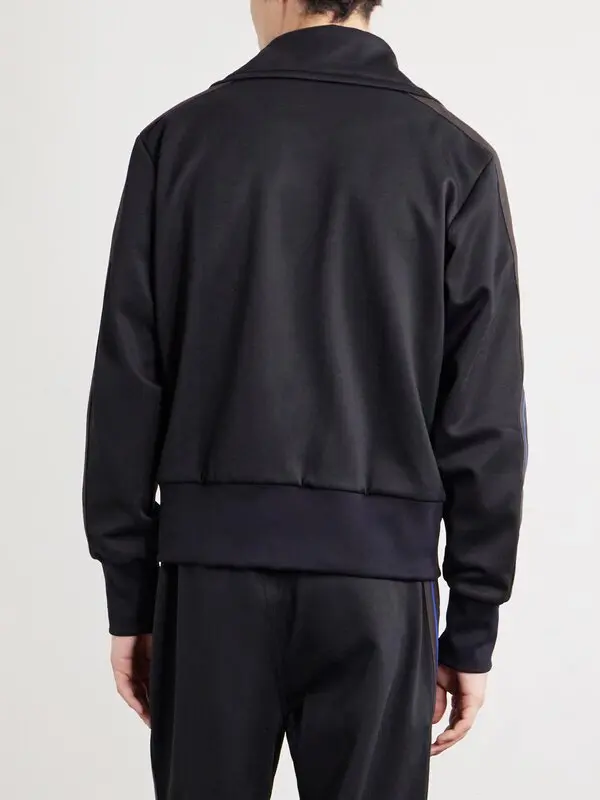WALES BONNER Logo-embroidered Striped Jersey Track Jacket