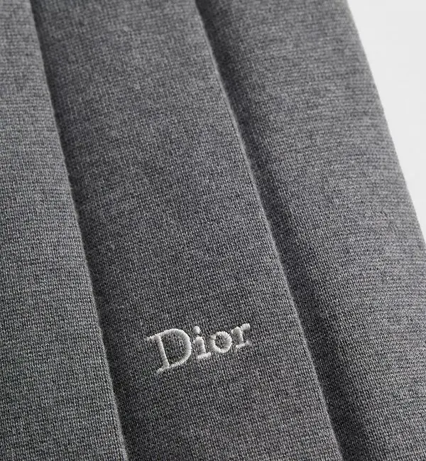 Dior Elastic Waist Pleated Skirt With Logo Detail
