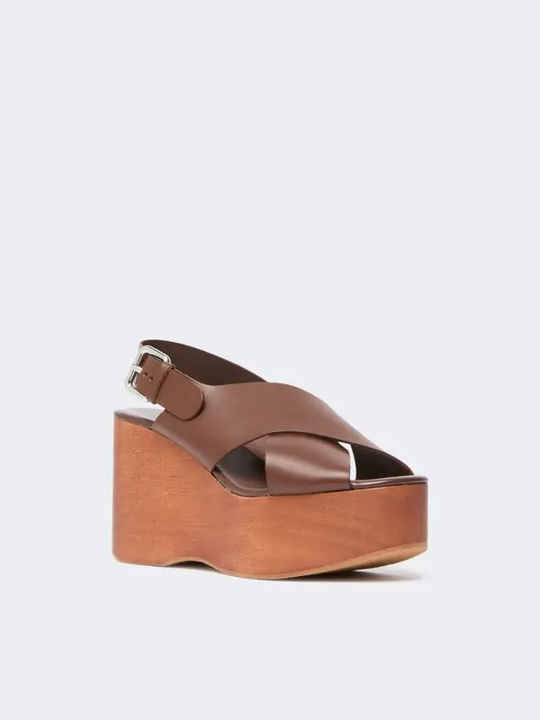 Max Mara Buckle Strap Wedge Sandals